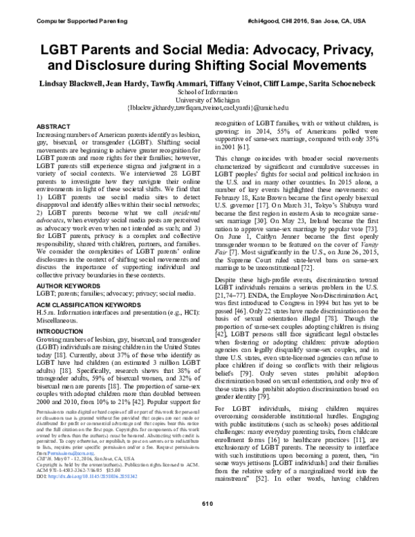 (PDF) LGBT Parents and Social Media