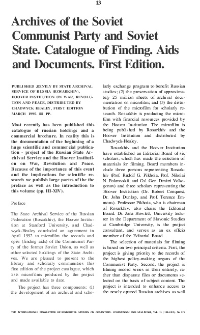 (PDF) Archives of the Soviet Communist Party and Soviet State ...