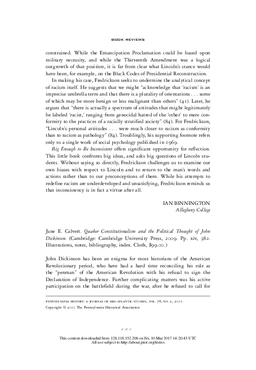 (PDF) Quaker Constitutionalism and the Political Thought of John ...