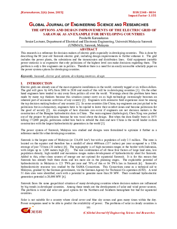 (PDF) The Options And Design Improvements Of The Electric Grid Of ...