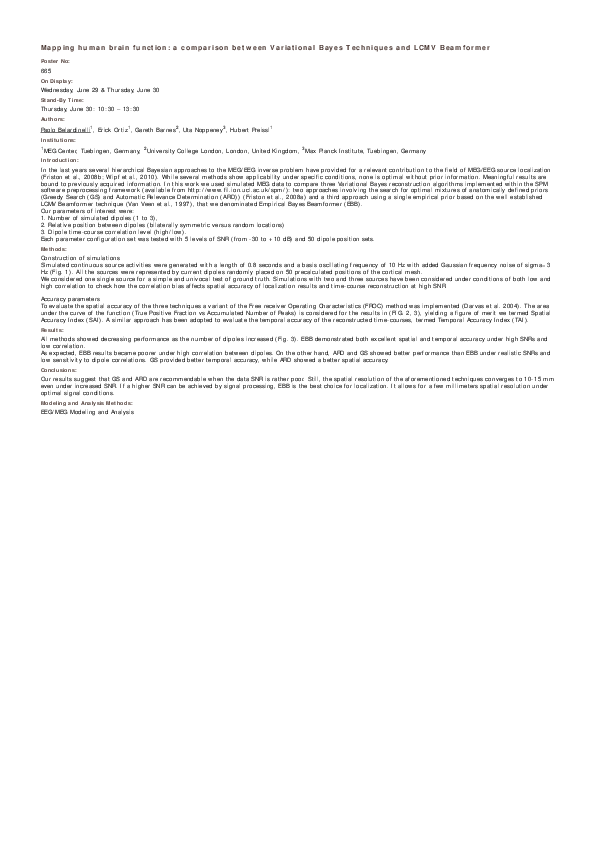 Pdf Mapping Human Brain Function A Comparison Between Variational