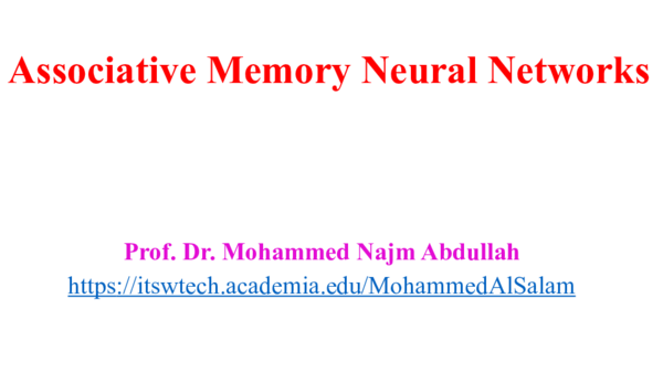 (PPT) Associative Memory Neural Networks.pptx