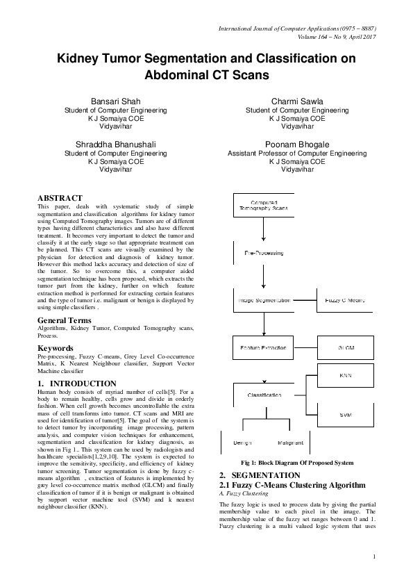 (PDF) Kidney Tumor Segmentation and Classification using Deep Neural Network on CT Images