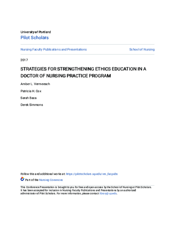 (PDF) Strategies for Strengthening Ethics Education in a Doctor of ...
