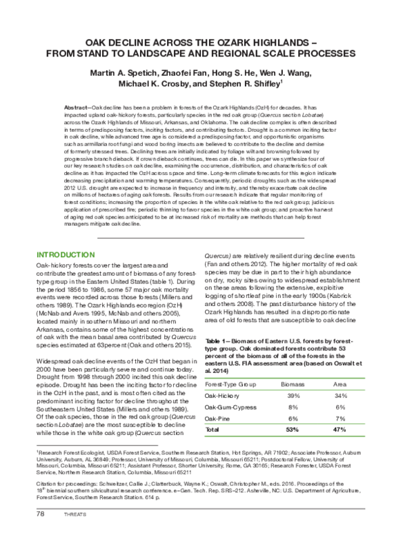(PDF) Oak decline across the Ozark Highlands- from stand to landscape ...