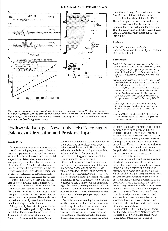 (PDF) Radiogenic isotopes: New tools help reconstruct Paleocean ...