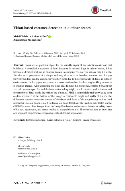 (PDF) Vision-based entrance detection in outdoor scenes