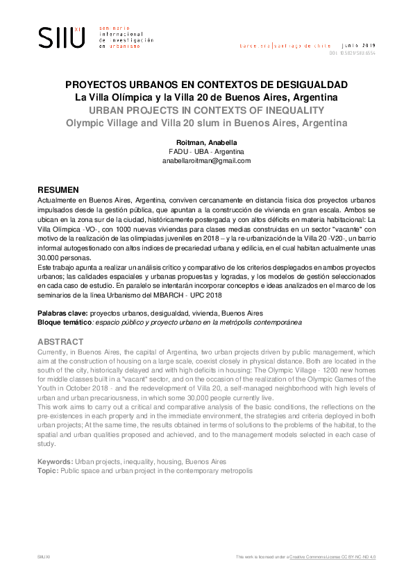 (PDF) Proyectos urbanos en contextos de desigualdad: la Villa Olímpica ...