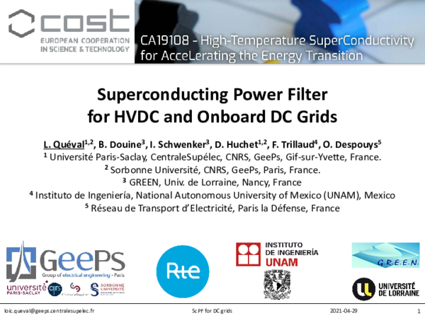 (PDF) Superconducting Power Filter for HVDC and Onboard DC Grids