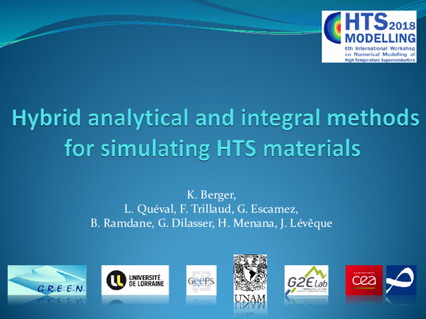 (PDF) Hybrid analytical and integral methods for simulating HTS materials