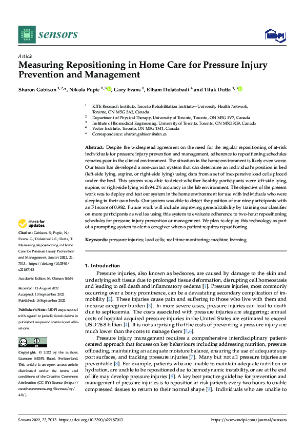 (PDF) Measuring Repositioning in Home Care for Pressure Injury ...