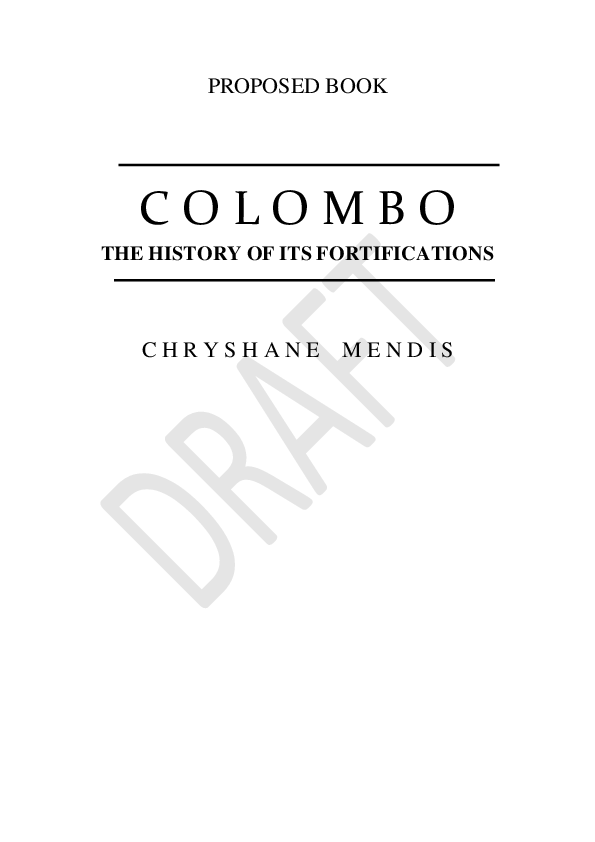 (PDF) COLOMBO The History of Its Fortifications, Preprint