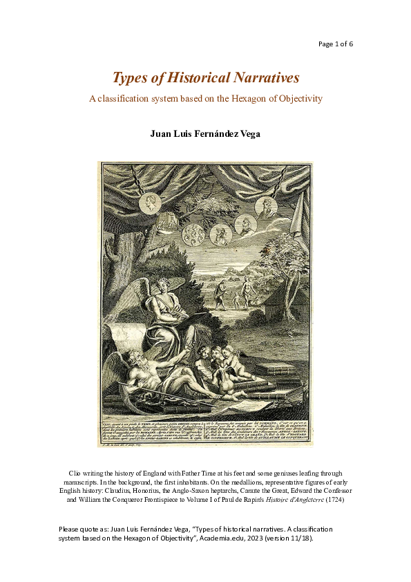 (PDF) Types of Historical Narratives. A classification system based on ...