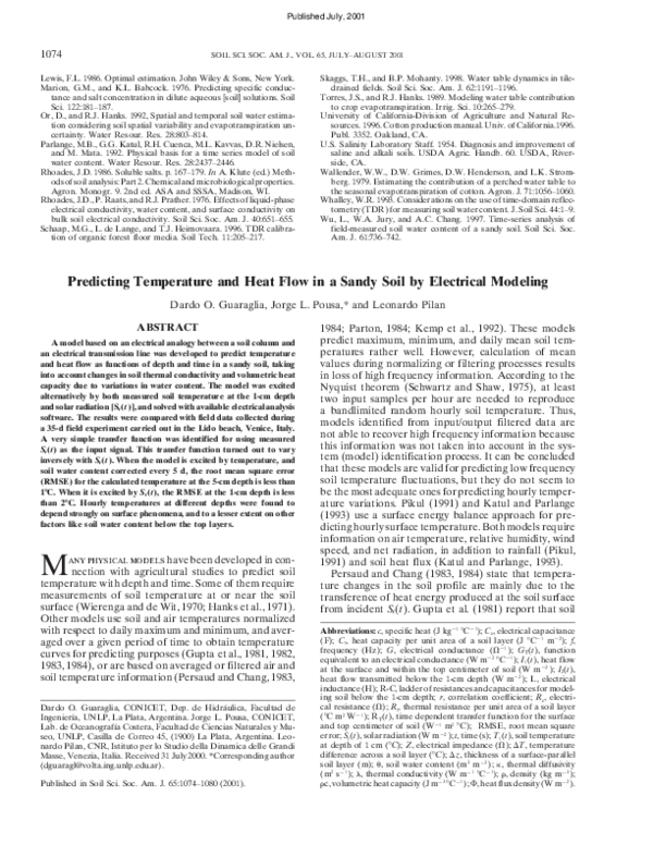 (PDF) Predicting Temperature and Heat Flow in a Sandy Soil by Electrical Modeling