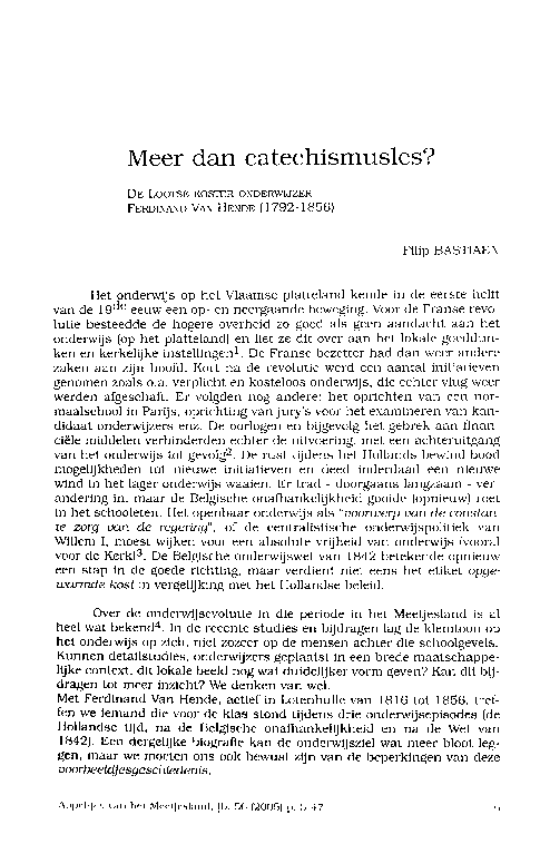 (PDF) Meer dan catechismusles? De Lootse koster-onderwijzer Ferdinand ...