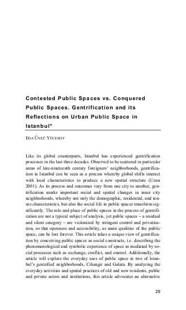 (PDF) Contested Public Spaces vs. Conquered Public Spaces ...