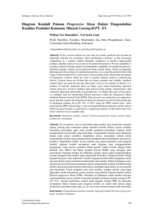 (PDF) Diagram Kendali Poisson Progressive Mean (PPM) dalam Pengendalian ...