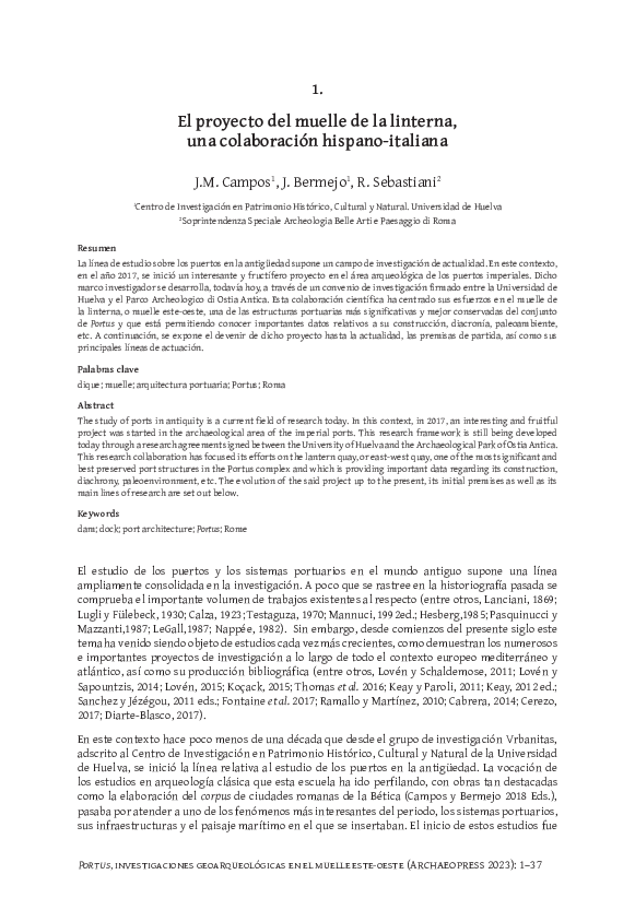 (PDF) El proyecto del muelle de la linterna, una colaboración hispano ...