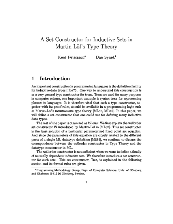 (PDF) A set constructor for inductive sets in Martin-Löf's type theory