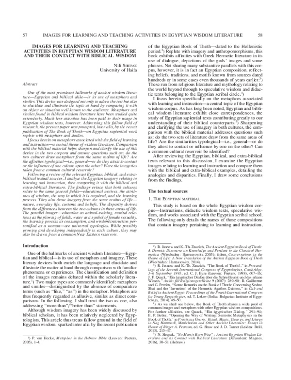 (PDF) IMAGES FOR LEARNING AND TEACHING ACTIVITIES IN EGYPTIAN WISDOM ...