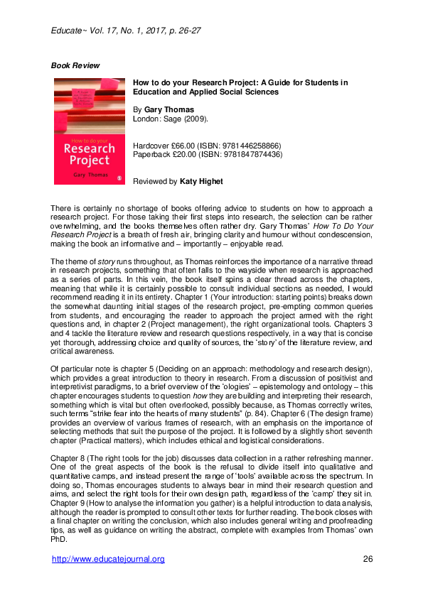 (PDF) How to do your Research Project: A Guide for Students in ...