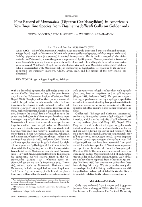 (PDF) First Record of Macrolabis (Diptera: Cecidomyiidae) in America: A ...