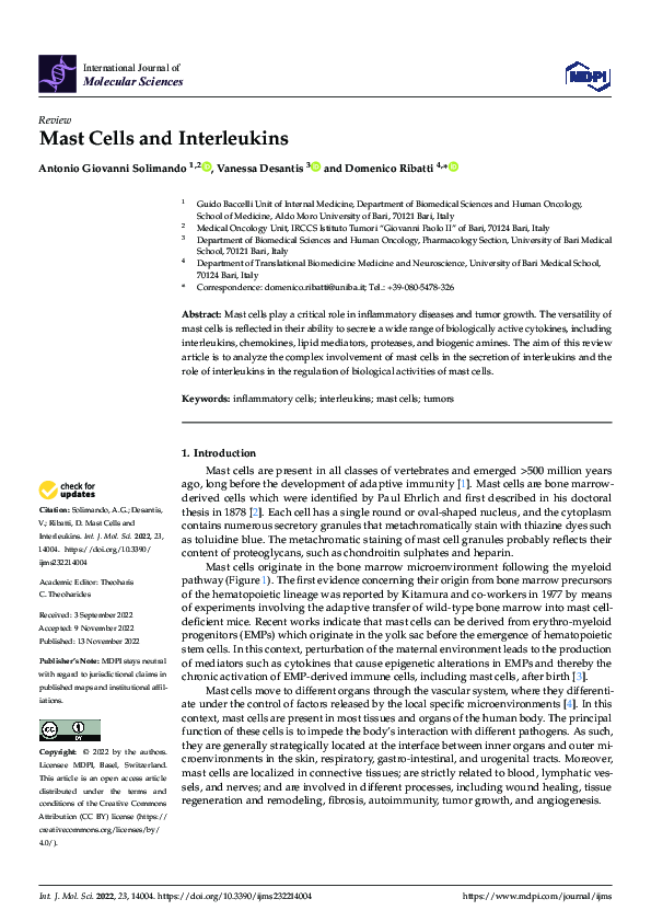 (PDF) Mast Cells and Interleukins
