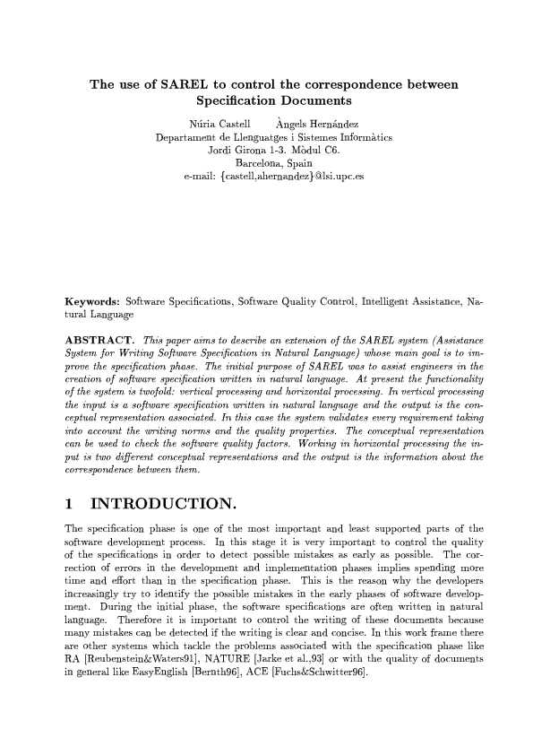 (PDF) The Use of SAREL to control the correspondence between ...