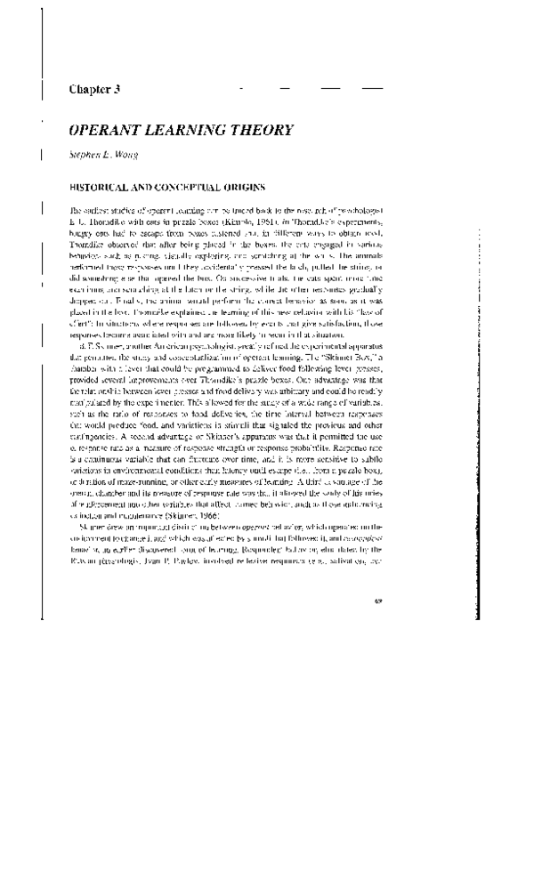 (PDF) Operant Learning Theory