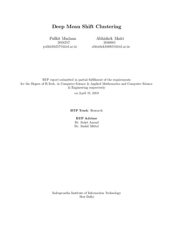 (PDF) Deep mean shift clustering (PDF) Deep mean shift clustering