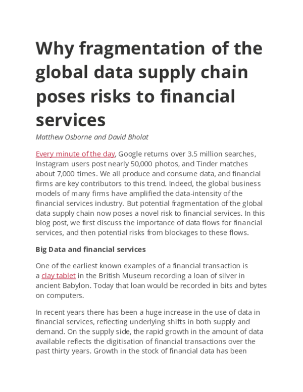 (PDF) Why fragmentation of the global data supply chain poses risks to ...