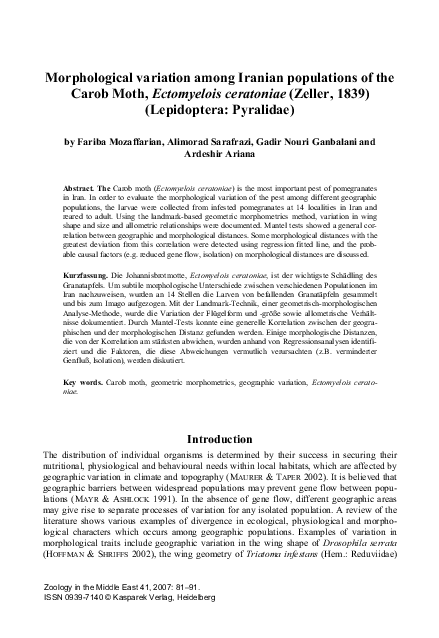 (PDF) Morphological variation among Iranian populations of the Carob ...