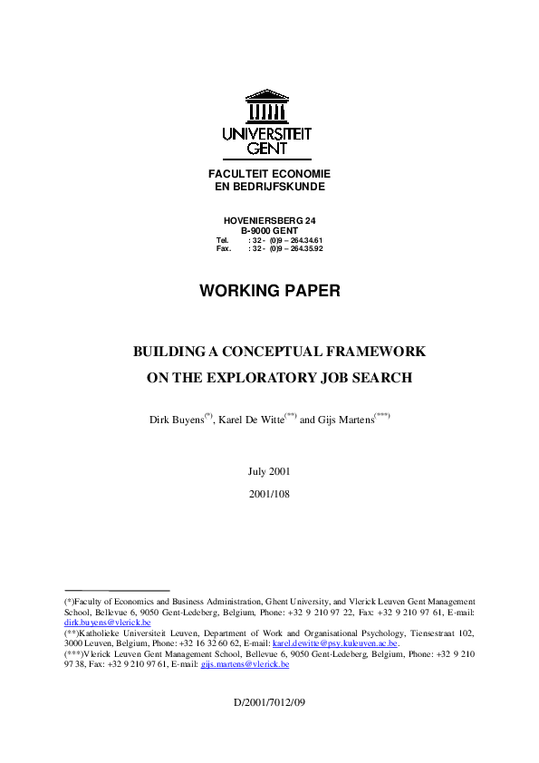 (PDF) Working Paper Building a Conceptual Framework on the Exploratory ...