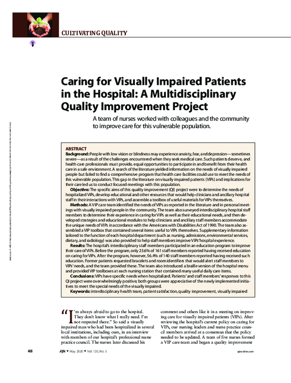 (PDF) Caring for Visually Impaired Patients in the Hospital: A ...