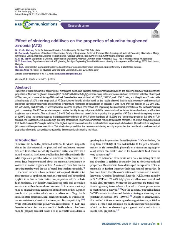 (PDF) Effect of sintering additives on the properties of alumina ...