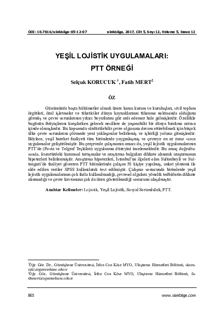 (PDF) Green Logistics Applications: PTT Example