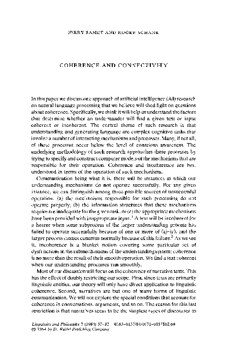 (PDF) Coherence and connectivity