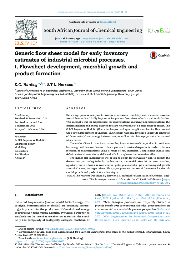 (PDF) Generic flow sheet model for early inventory estimates of ...