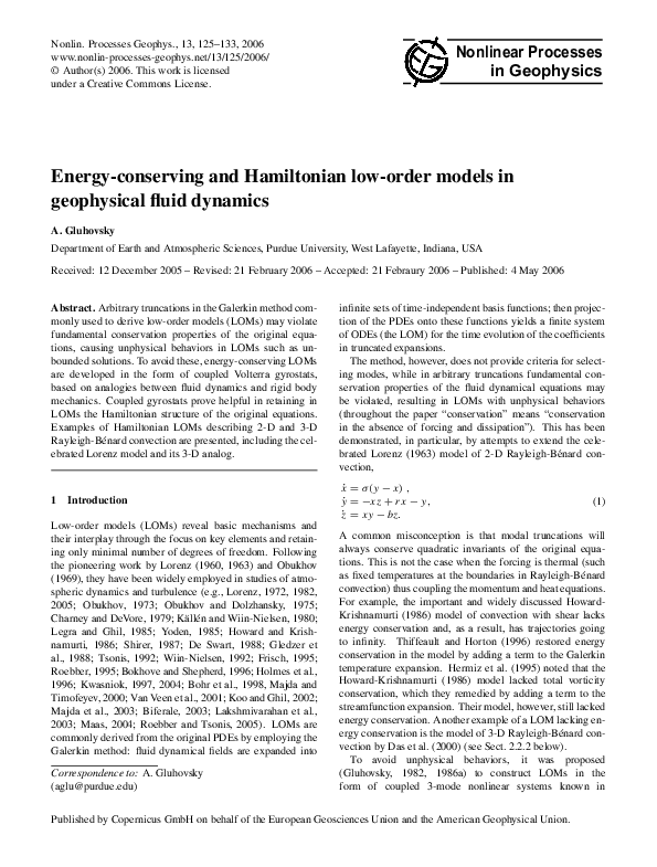 (PDF) Geophysical fluid dynamics