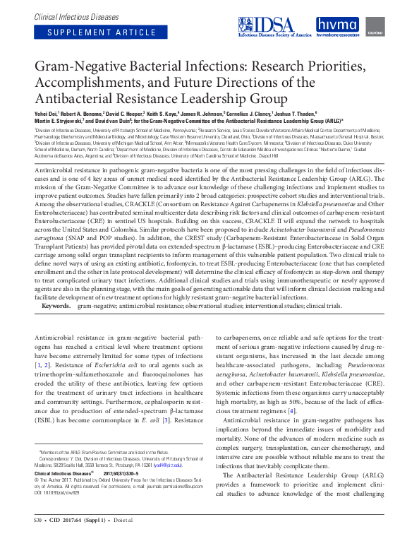 (PDF) Gram-Negative Bacterial Infections: Research Priorities ...