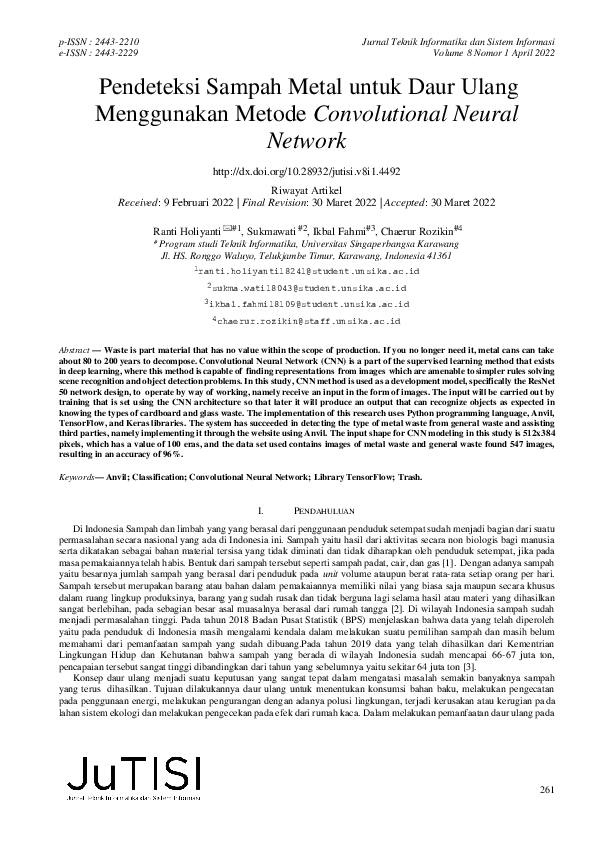 (PDF) Pendeteksi Sampah Metal untuk Daur Ulang Menggunakan Metode ...