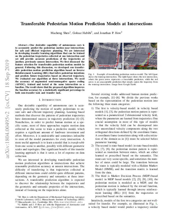 (PDF) Transferable Pedestrian Motion Prediction Models at Intersections