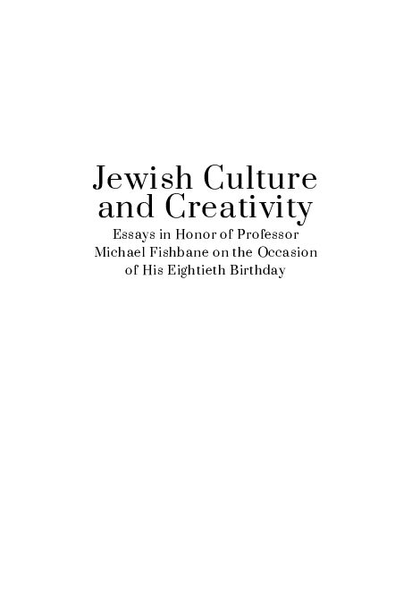 (PDF) Jewish Culture and Creativity: Essays in Honor of Professor ...