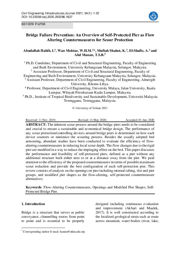 (PDF) Bridge Failure Prevention: An Overview of Self-Protected Pier as ...