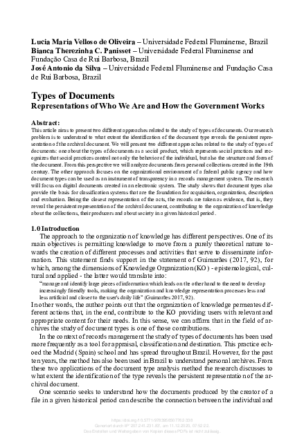 (PDF) Types of Documents: Representations of Who We Are and How the ...