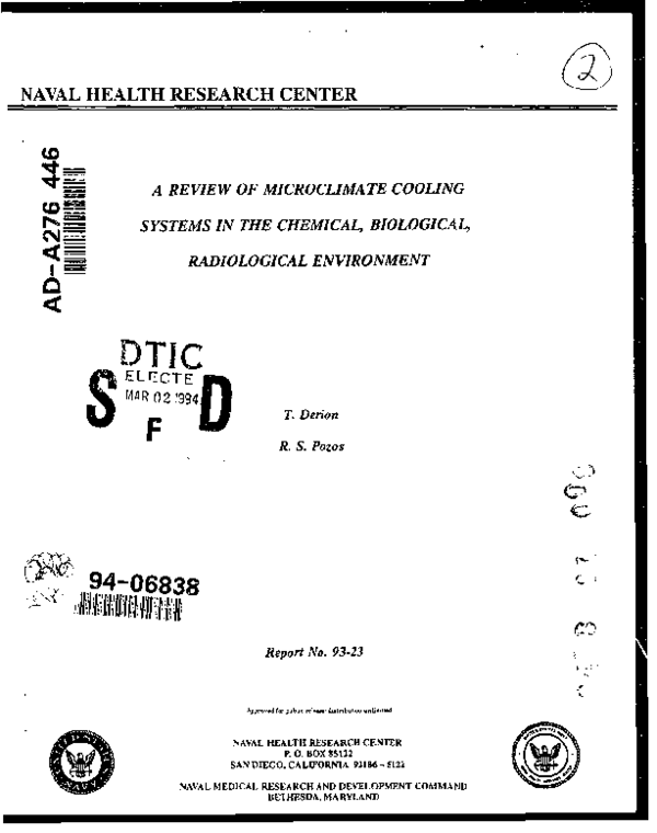 (PDF) A Review of Microclimate Cooling Systems in the Chemical ...