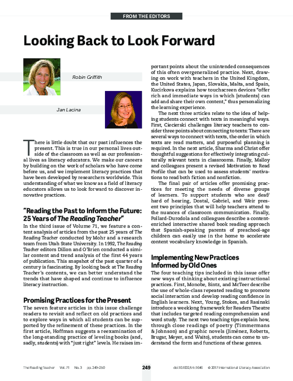 (PDF) Looking Back to Look Forward