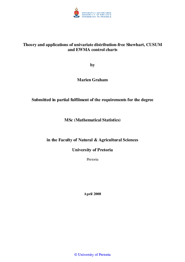 (PDF) Theory and applications of univariate distribution-free Shewhart ...