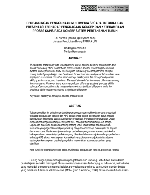 (PDF) Perbandingan Penggunaan Multimedia Secara Tutorial Dan Presentasi ...