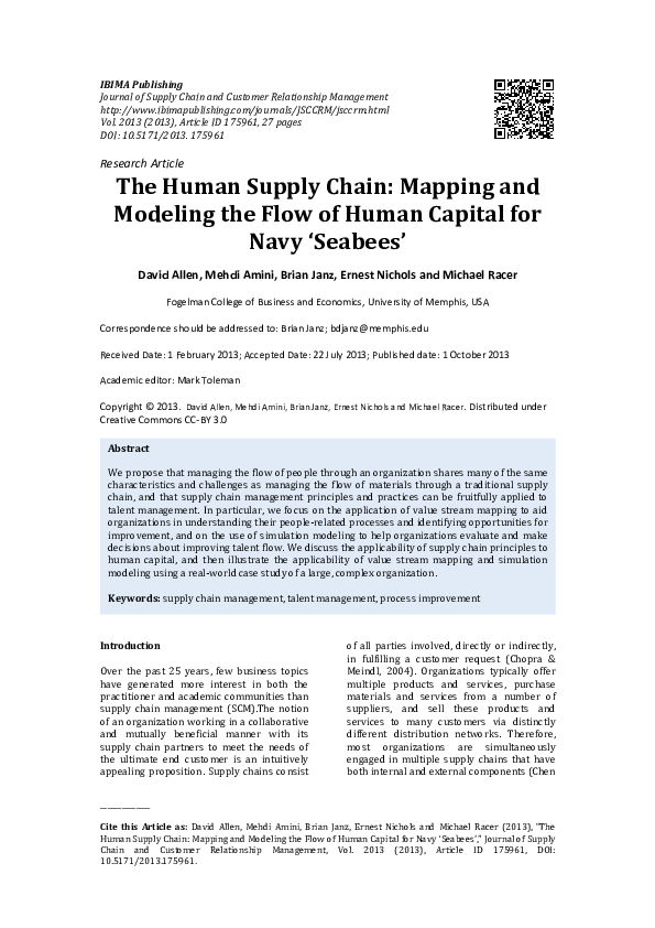(PDF) The Human Supply Chain: Mapping and Modeling the Flow of Human ...